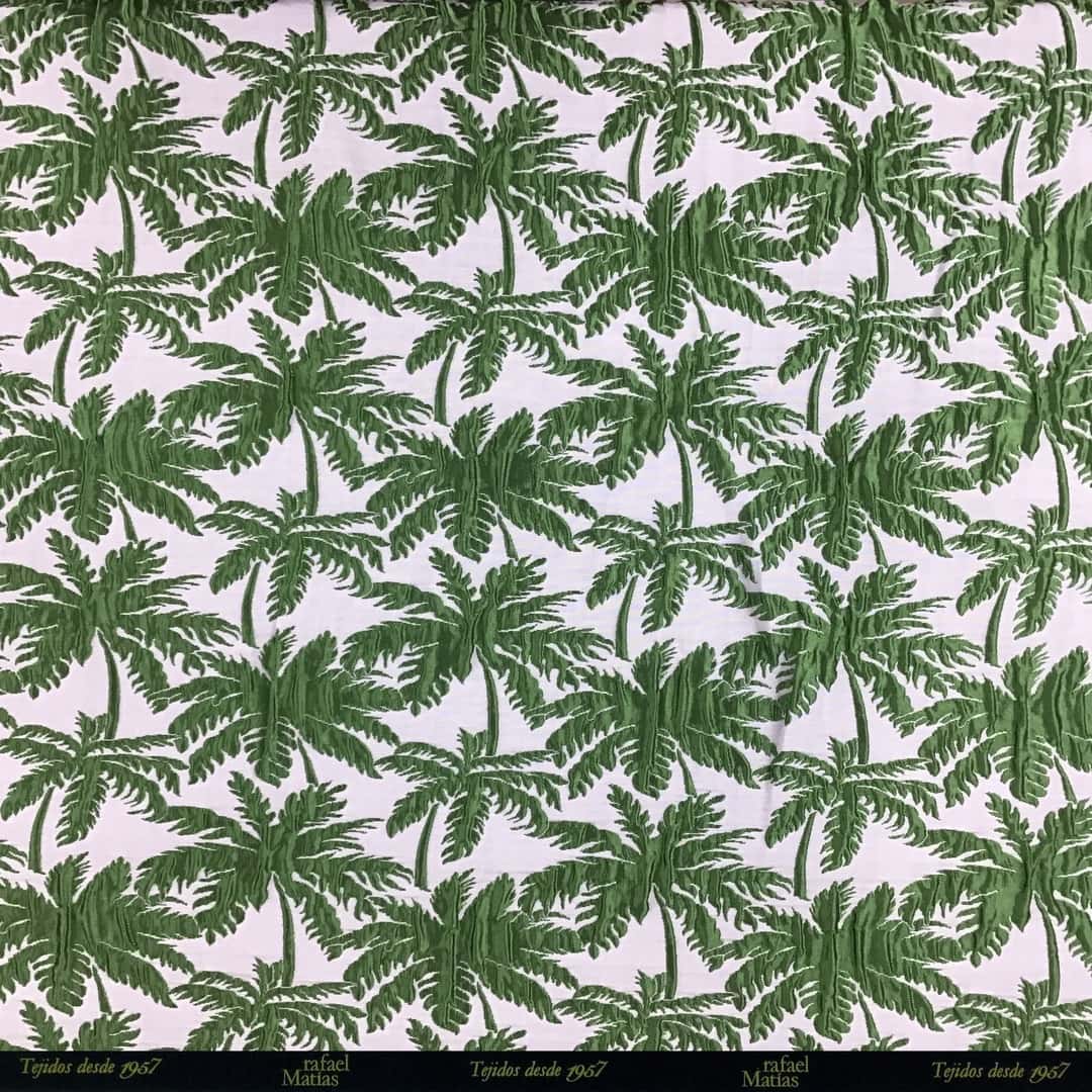 Tela Doble Tela Hojas Verde Piedra – Telas y Moda